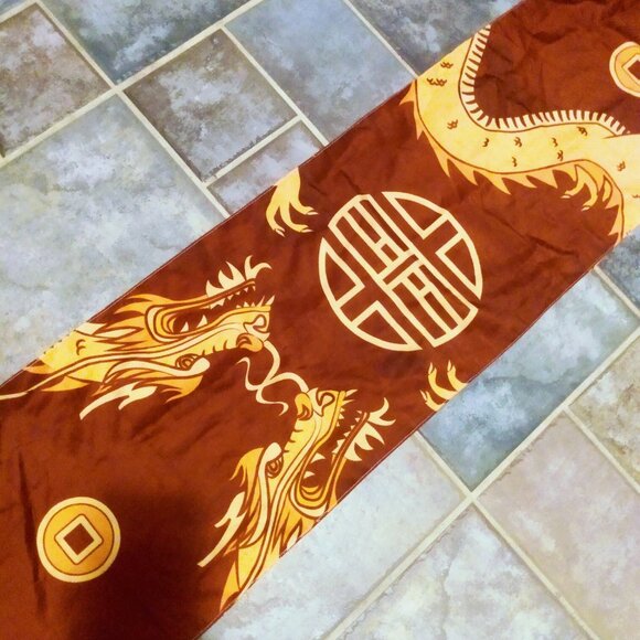 Other | Oriental Dragons Fabric Table Runner | Poshmark